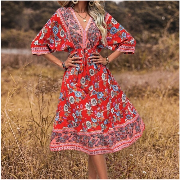 Exciting V Neck Summer Dress Pictures
